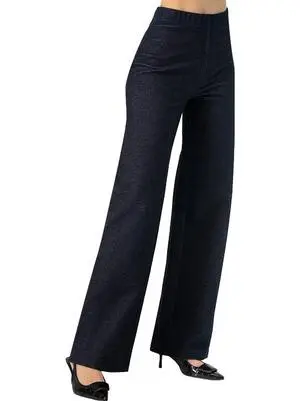 IVONNE Ribbed Wide-Leg Pants