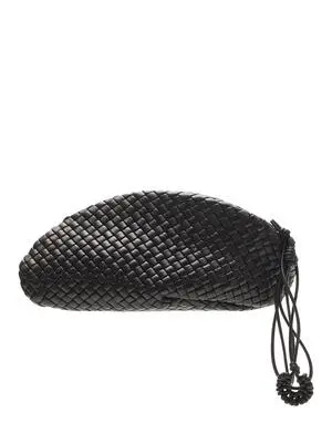 Bottega Veneta Vongola Intrecciato Leather Clutch - Brown