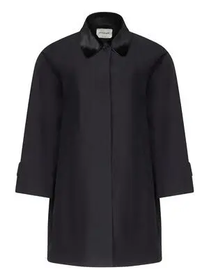 FFORME Agnes Linen-cotton A-line Car Coat - Black