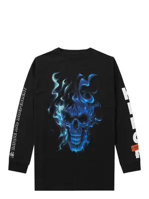 Heron Preston Skull Jersone Long Sleeve T-shirt - Black