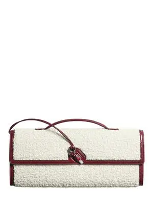 Bottega Veneta Andiamo Raffia And Leather Clutch - White