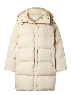STAND STUDIO Lyla Hooded Quilted Shell Coat - Neutrals