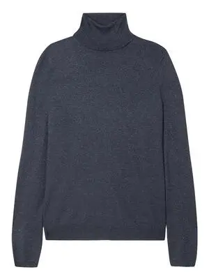 Brunello Cucinelli Metallic Cashmere-blend Turtleneck Sweater - Blue