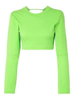 Jacquemus Piccola Cropped Cotton-jersey Top - Green