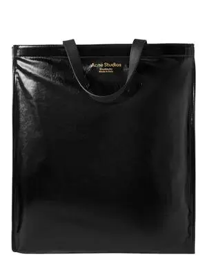 Acne Studios Leather-trimmed Coated-twill Tote - Black