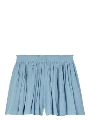 Suzie Kondi Pezo Cotton-gauze Shorts - Blue