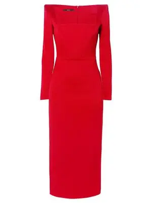 Alex Perry Dellen Satin-crepe Midi Dress - Red