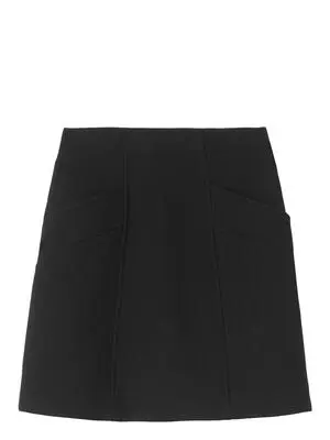 Chloé Paneled Wool-felt Mini Skirt - Black