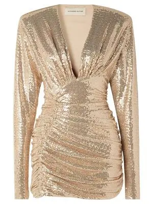Alexandre Vauthier Asymmetric Sequined Mini Dress - Neutrals