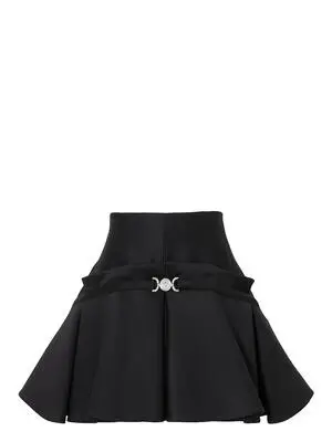 Versace Embellished Wool And Silk-satin Mini Skirt - Black
