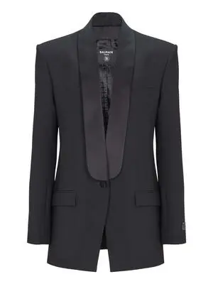 Balmain Wool Tuxedo Jacket - Black