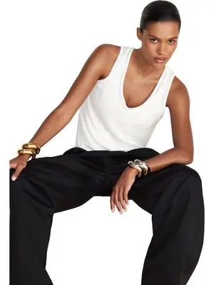 REFORMATION REFORMATION Jemma Knit Top Ivory