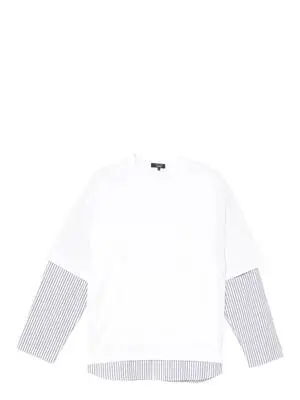 Comme Des Garçons Striped-sleeve T-shirt - White