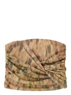 GANNI Animal-print Top - Neutrals