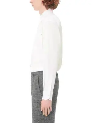 Valentino Garavani Oxford Cotton Shirt With Vgold - White