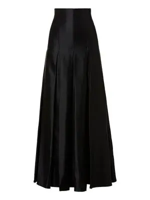 Scanlan Theodore Duchess Satin Full Length Skirt - Black