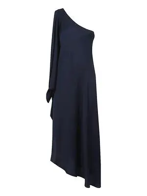 NOUVELLE SILK95FIVE Silk Asymmetric Dress - Blue