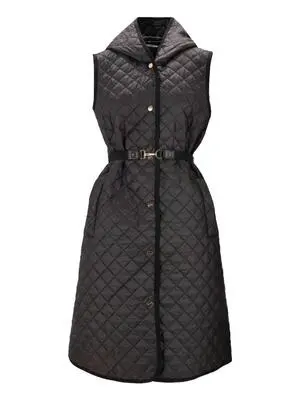 Max Mara Quilted Gilet With Detachable Hood - Black