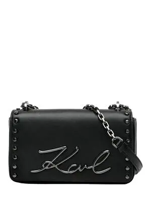 Karl Lagerfeld Signature Chain Cross Body Bag - Black