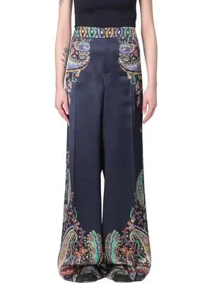 Etro Paisley Print Wide Leg Trousers - Blue