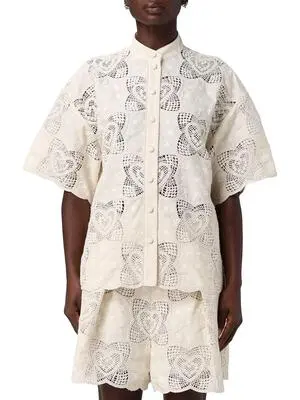 Zimmermann Embroidered Shirt - Cream