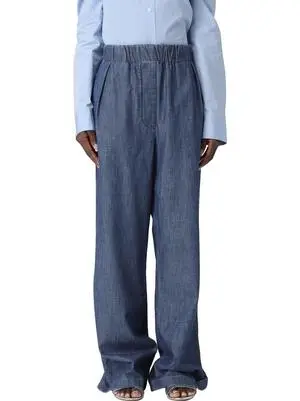 JIL SANDER Cotton Palazzo Trousers - Blue