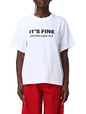 Victoria Beckham Cotton T-shirt With Slogan Print - White