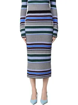 Pinko Striped Knit Midi Skirt - Multicolor