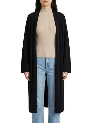 SA SU PHI Long Cashmere Silk Cardigan - Black