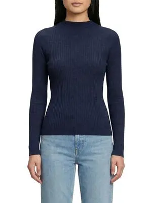 SA SU PHI Sa Su Phi Cashmere And Silk Ribbed Crewneck Sweater Blue