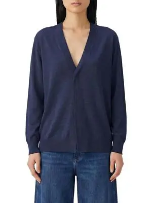 SA SU PHI Cashmere And Silk V-neck Cardigan - Blue