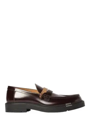 MAISON MARGIELA Brushed Calf Leather Loafers - Wine