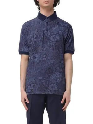 Etro Paisley Cotton Polo Shirt - Blue