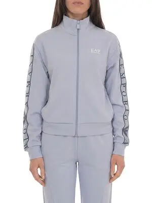 EA7 Zip Through Sweatshirt - Sky Blue