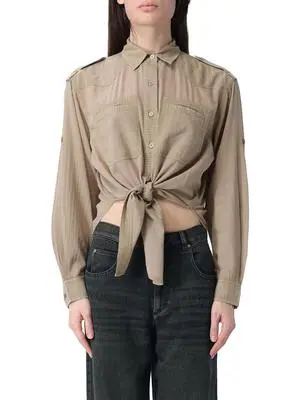 Isabel Marant Étoile Button-up Shirt With Front Tie Detail - Beige