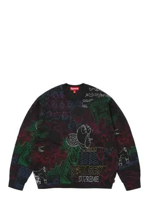 Supreme Collage Embroidered Sweater Black