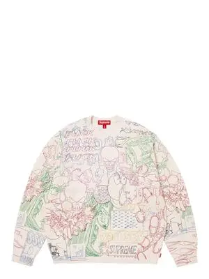 Supreme Collage Embroidered Sweater White