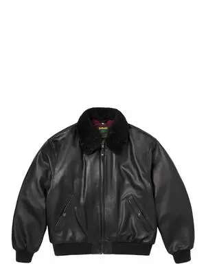 Supreme Shearling Collar Bomber Jacket - Black