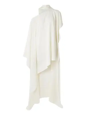 TALLER MARMO Trebbia Scarf-detailed One-shoulder Crepe-cady Kaftan - Neutrals