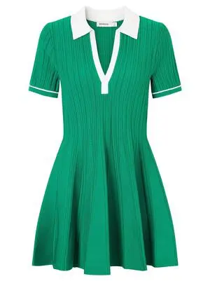 Simkhai Page Ribbed-knit Mini Dress - Green