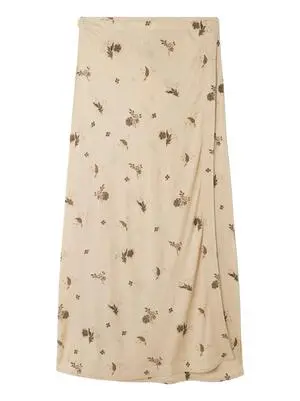TOTEME Floral-print Jersey Maxi Wrap Skirt - Neutrals