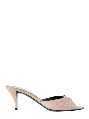 Saint Laurent Babylone Embellished Leather Mules - Brown