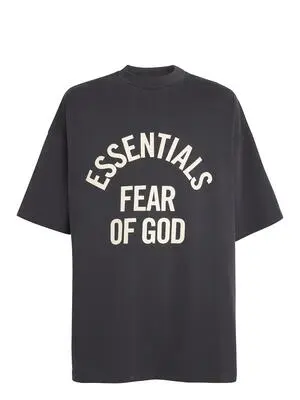 Fear Of God Oversized Logo Campus T-shirt - Black