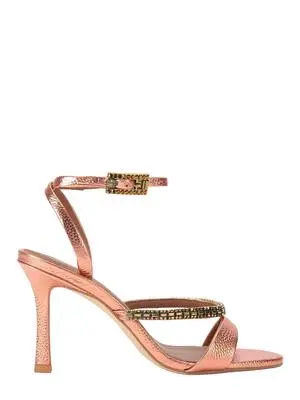 Kurt Geiger Leather Embellished Sandals - Orange
