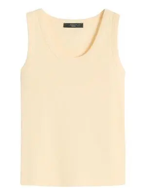 Max Mara Stretch-cotton Ribbed Tank Top - Yellow