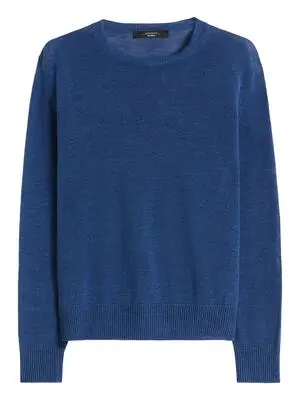 Max Mara Linen Crew-neck Sweater - Blue