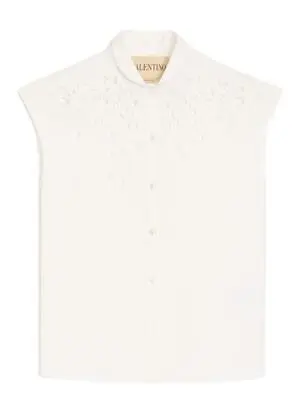 Valentino Garavani Embroidered Poplin Shirt - White