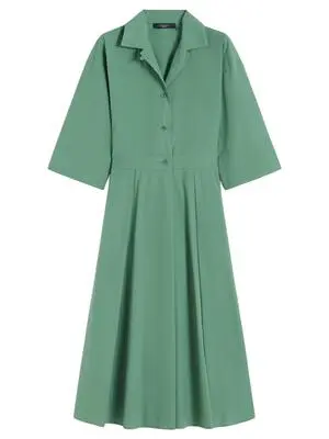 Max Mara Cotton Midi Shirt Dress - Green