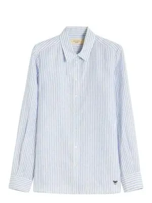 Max Mara Linen Stripe Shirt - Blue