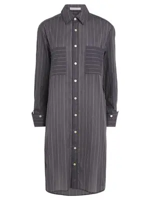 Palmer//harding Cotton Stripe Shirt Dress - Grey
